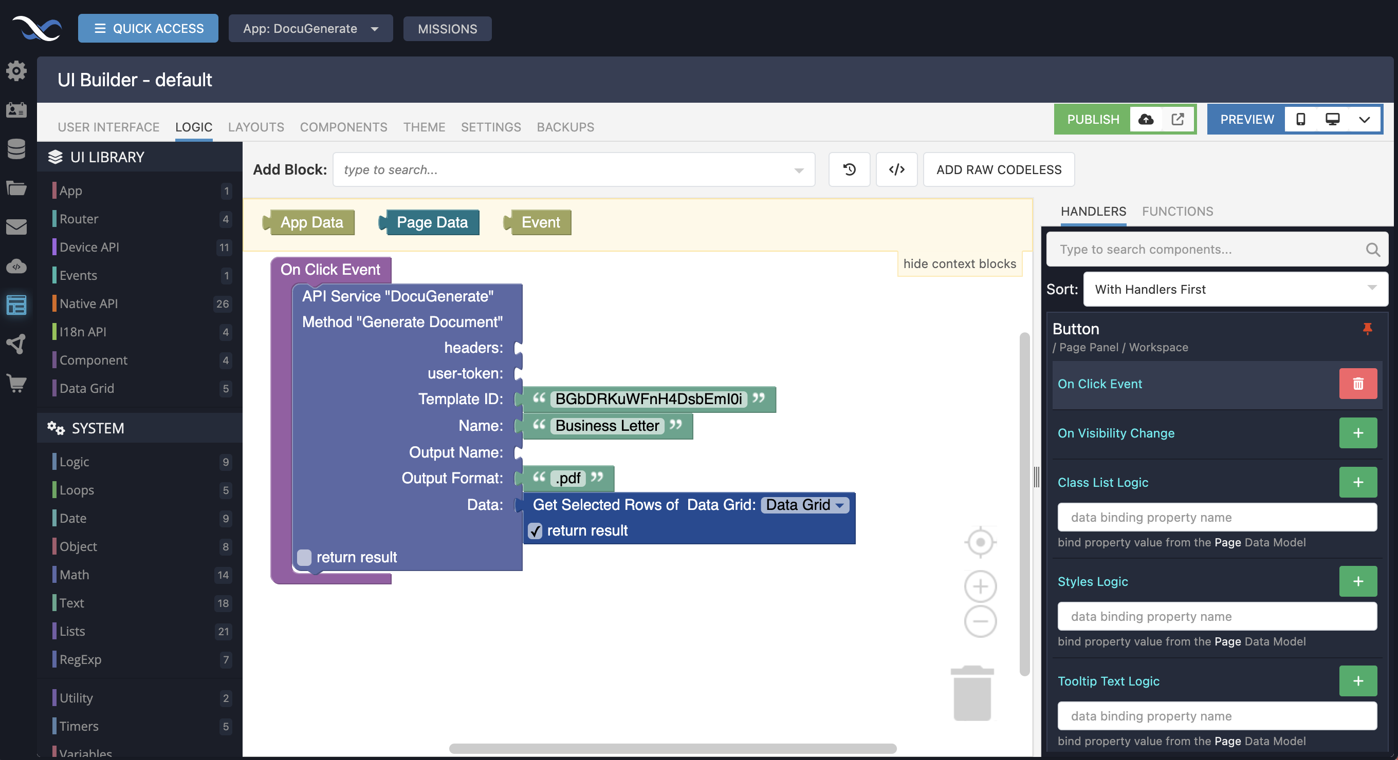 Backendless Integration | DocuGenerate