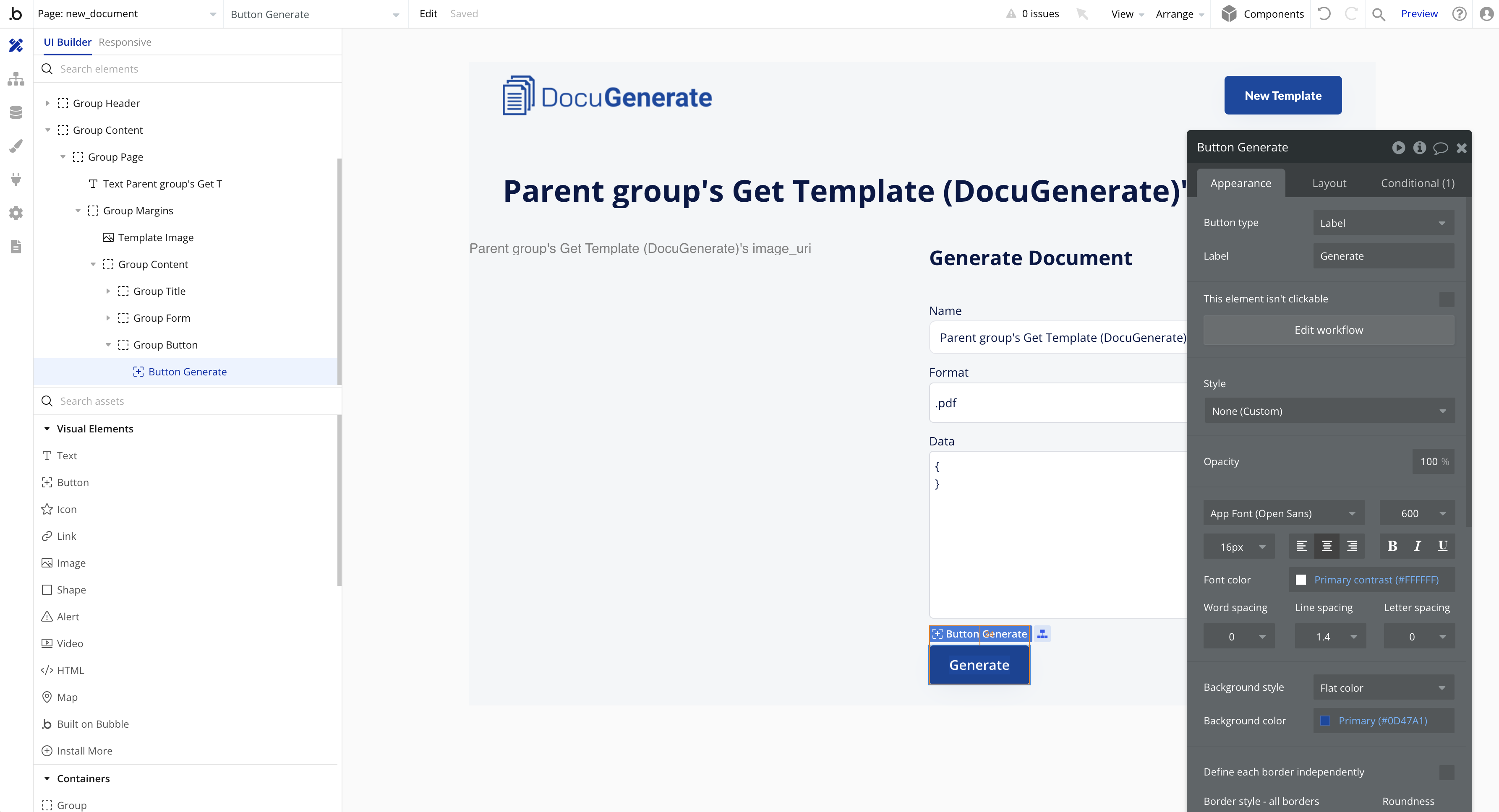 Bubble Integration | DocuGenerate