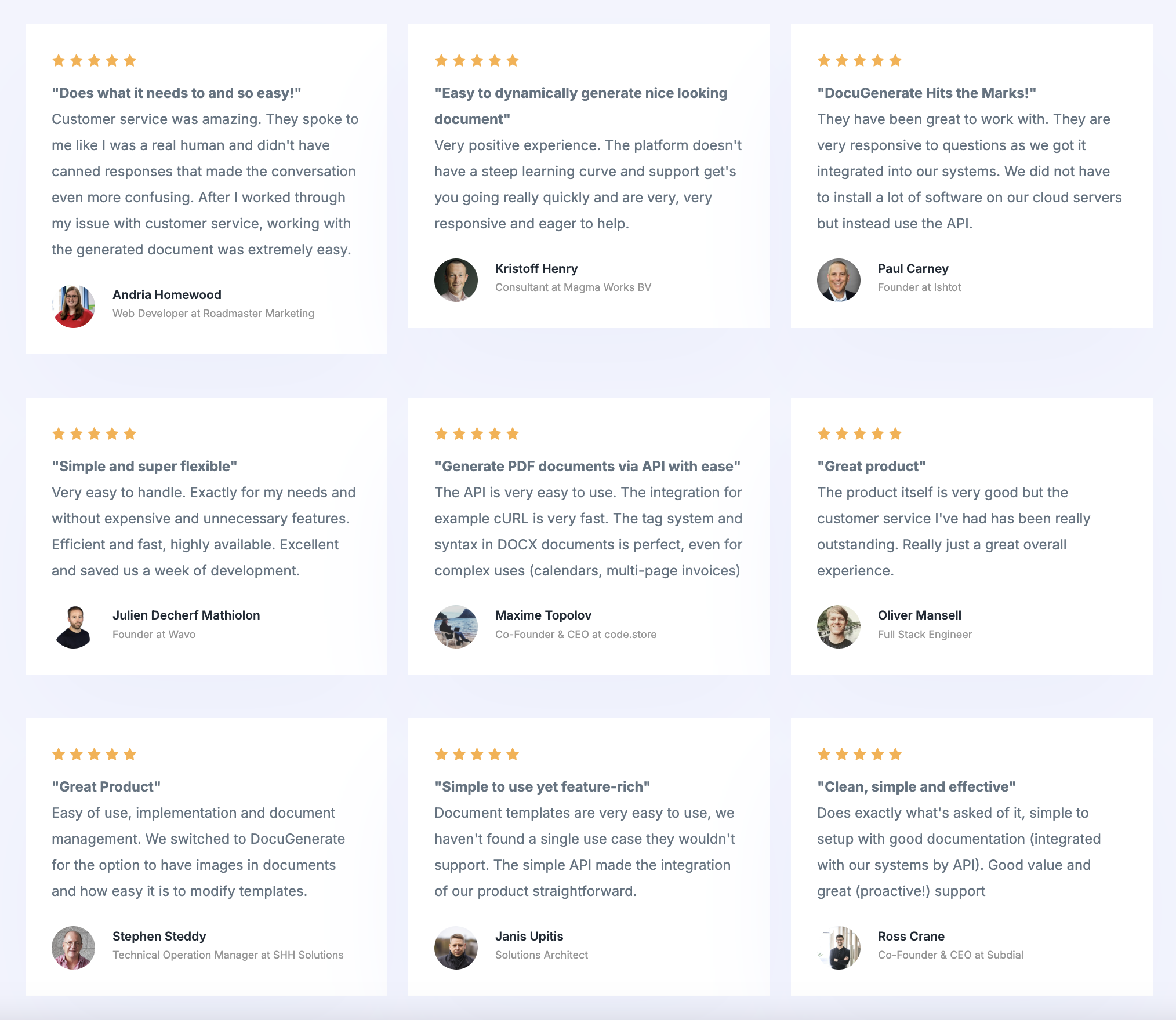 Customer Reviews | DocuGenerate