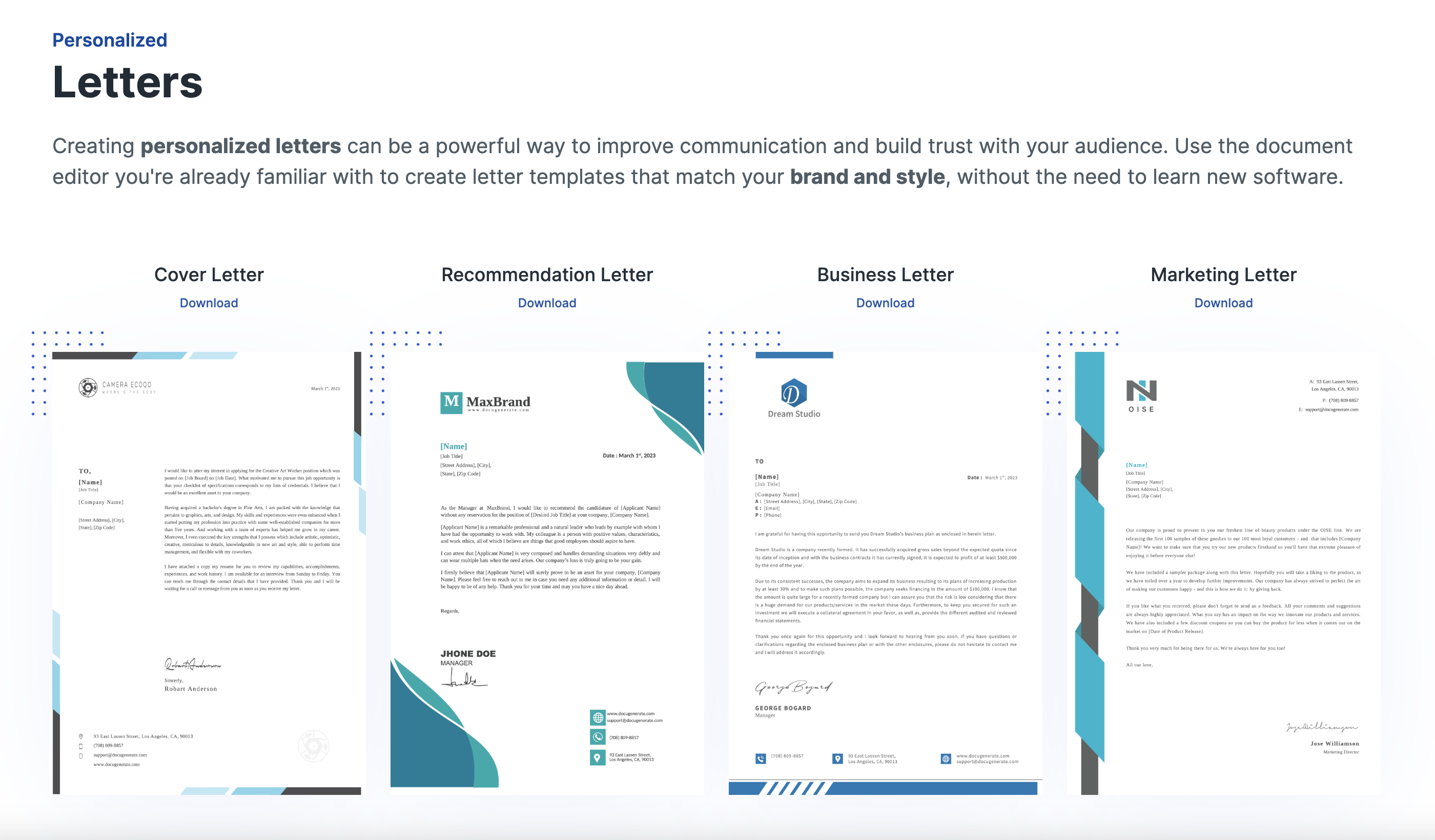 Template Library | DocuGenerate